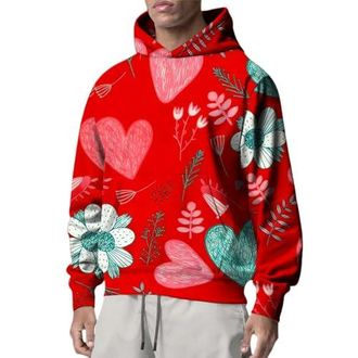 Generic Sweat à capuche graphique 3D doublé thermique, pull à manches longues pour homme par temps froid, multicolore, XXL