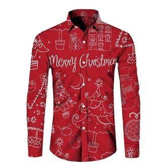 Generic Sweat-shirt de Noël moche pour homme - Pull fantaisie - Flocons de neige - Père Noël - Imprimé 3DD - Bonhomme de neige - Arbre de Noël - Pull à manche