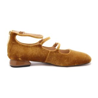 Emanuelle Vee Samt Mary Jane Schuhe mit 3 Riemen - - Shoes - Damen - Beige - 40 EU