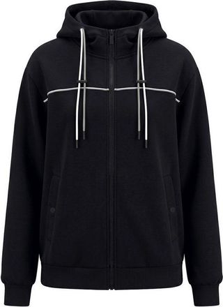 Ulla Popken Sweatjacke Sweatjacke Piping Kapuze Langarm Daumenloch