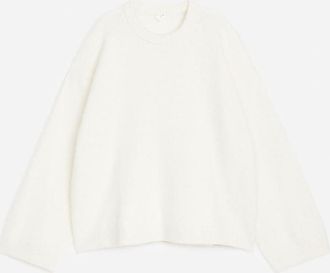 Arket Pullover Aus Alpakawolle Und Wolle -Wei&szlig;