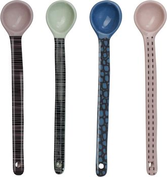 ASA COPPETTA 4er Set L&ouml;ffel, Pastell/dekoriert L. 15 cm, Steinzeug