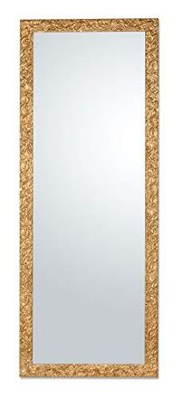 MO.WA Miroir Mural rectangulaire, Miroir Mural Classique doré 55x145, fabriqué en Italie, Miroir Moderne dentrée Chambre Salle de Bain Couloir