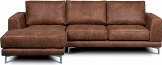 Konsimo Holco Modernes bequemes Ecksofa auf Metallbeinen, 3/4 Sitzer, braun - Konsimo