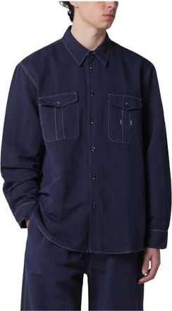 STUDIO NICHOLSON Homme, Chemises, Bleu, Taille: L Louro Shirt