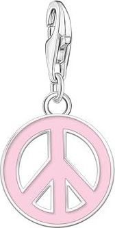 Thomas Sabo Charm Club 2207-007-9 Pendentif original en argent 925 recyclé Motif symbole de la paix Rose