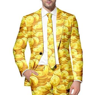 Generic Veste pour homme - Vert - Imprim&eacute; tr&egrave;fle - Manches longues - Coupe ajust&eacute;e - Costume de f&ecirc;te pour carnaval et soir&eacute;es &agrave; th&egrave;me, 009, XXL