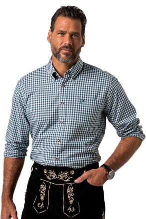 JP1880 Herren gro&szlig;e Gr&ouml;&szlig;en Menswear L-8XL JP1880 Karohemd, Tracht, Langarm, Buttondown-Kragen, Modern Fit, bis 8 XL tiefseeblau XXL 748509748-XXL