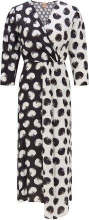 HUGO BOSS Danotta Wickelkleid f&uuml;r Damen (Schwarz/Wei&szlig;)