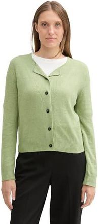 Tom Tailor 1044061 Cardigan en Tricot, 36510-Pure Sage Melange, XXL Femme