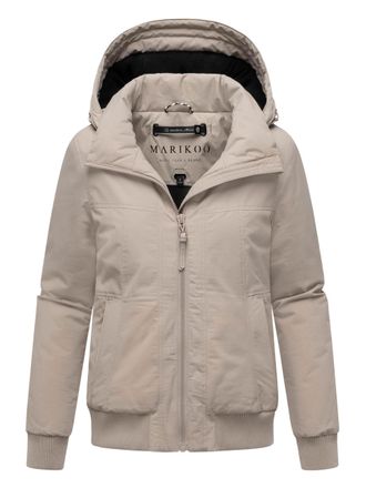 Marikoo Damen Winterjacke Mooni 16 im sportlichen Bomber-Stil mit Kapuze