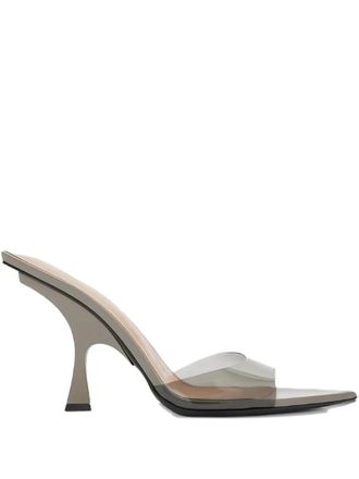 The Attico mules en cuir 95 mm - Gris