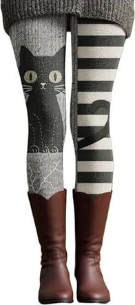 Generic Leggings tendance pour femme - Imprim&eacute; Halloween - Pantalon de sport et de yoga - Leggings pour femme, bleu ciel, XXL