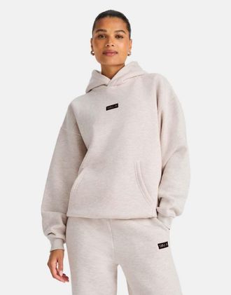 Tala Sweat &agrave; capuche oversize &agrave; motif - Avoine chin&eacute;-Gris