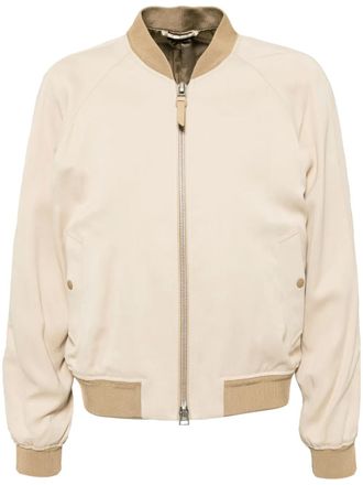 Tom Ford veste bomber en serge - Tons neutres