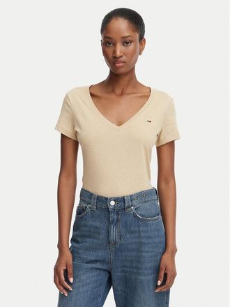 Tommy Jeans T-Shirt DW0DW20458 Beige Slim Fit