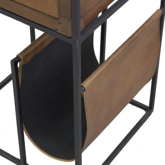 Aubry Gaspard Table porte-revue en cuir