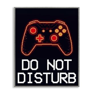Stupell Industries Giclée-Kunst, gerahmt, Do Not Disturb, Neon-Kontrolle, Grau, Design von Kim Allen, 50,8 x 40,6 cm