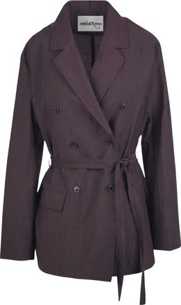 ottod'Ame Femme, Manteaux, Brun, Taille: 40 FR Veste Crash-Texture