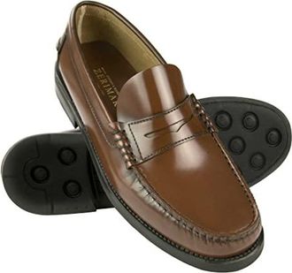 Zerimar Masque Moccasin de Cuir Naturel | Chaussures Habillées pour Hommes | Mocassins à Pampilles | Chaussures Légères (Cuir, EU_Footwear_Size_System, Adult,