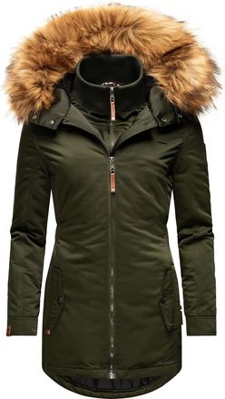 Marikoo Damen Warmer Winterparka mit Kapuze Sanakoo Olive Gr. S
