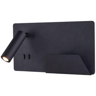 SLV Liseuses somnila spot applique int. liseuse droite noir led 13W 3000K avec port usb 1003456
