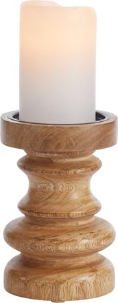 Ambia Home Kerzenhalter, Braun, Holz, Mangoholz, Hartholz, 15 cm, Handmade in India, zum Stellen, Dekoration, Kerzen & Zubehör, Kerzenhalter