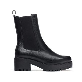 Wonders Schwarzer Lederstiefelette mit elastischen Seitenteilen - - Shoes - Damen - Schwarzk - 41 EU
