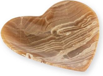 NKlaus Herzschale 13 cm aus Aragonit - Handgefertigte Naturstein-Schale, ideal für Schmuck, Deko oder als stilvolles Geschenk, einzigartiges Muster