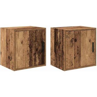 vidaXL Garagen-Wandschränke 2 Stk. Altholz-Optik Holzwerkstoff Vidaxl