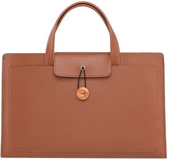 Generic Sac à main pour femme en cuir synthétique avec sac de rangement et serrure pour ordinateur portable, business, quotidien, Marron S