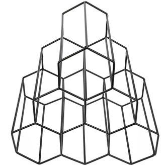 Aboofan Alipis Freistehendes Waben weinregal aus Schwarzem Geometrisches Flaschenregal f&uuml;r Wohnzimmer und K&uuml;che Stabiles Vintage Design Platzsparende Lagerung