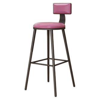 Generic Industrieller Barhocker mit R&uuml;ckenlehne aus PU-Leder, schwarzen Metallbeinen, moderner hoher K&uuml;chenstuhl f&uuml;r Kneipe, Wohnzimmer und Esszimmer