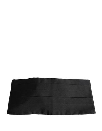 Dolce & Gabbana Mens Black Silk Wide Belt Waist Cummerbund