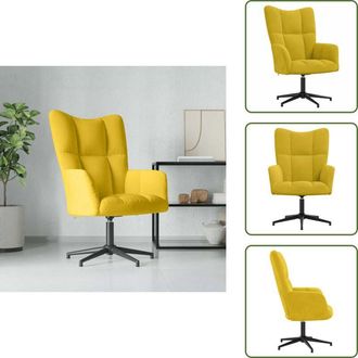 vidaXL Relaxsessel Senfgelb Samt - Samtsessel - Sessel Gelb - Wohnzimmersessel - Drehsessel - Lounge Chair