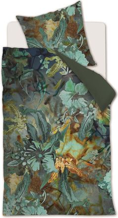 Kardol Kardol Floral Embrace bettwäsche-set 2 tlg. - 155x220 - Blaugrün - Baumwollsatin - mit Reißverschluss