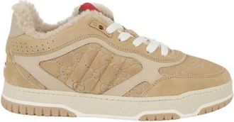 Gucci Low-Top Sneaker - Re-Web Sneakers With Plush Shearling Lining - Gr. 38 (EU) - in Braun - f&uuml;r Damen