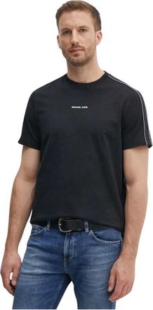 Michael Kors Homme, Tops, Noir, Taille: XL T-shirt en coton avec bande logo