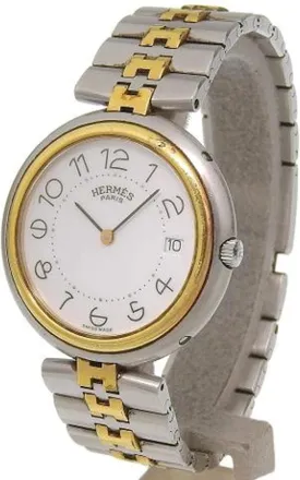 Herm&egrave;s Montre Profil en acier inoxydable doccasion - Femme - Pre-owned - Blanc - Taille: ONE Size