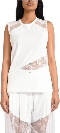 Pinko Pinko, Femme, Tops, Blanc, Taille: 42 FR D&eacute;bardeur &agrave; col rond