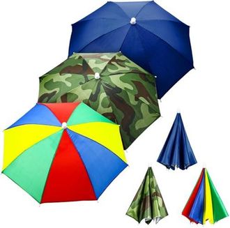 Syhood Lot de 3 parapluies Arc-en-Ciel - Chapeau Camouflage - pour la pêche - pour la Plage