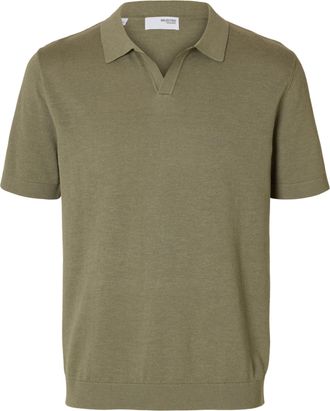 Selected Slhmattis Ss Knit Sun Open Polo Noos