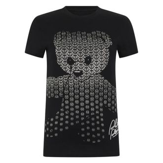 Philipp Plein T-Shirt Pure Fit Teddy Teddy Bear - - Tops - Damen - Schwarzk - XS