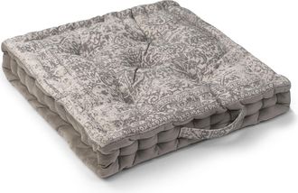 Paco Home Bodenkissen Boden Kissen Sitzkissen versch. Farben Innen Auflage Weich Dekorativ Rund Uni Yoga Meditation, Farbe:Weiß 2, Größe:50x50x8cm