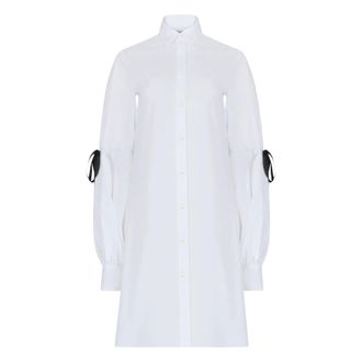 Nina Ricci Femme, Robes, Blanc, Taille: 42 FR Robe Chemise Avec D&eacute;tails de Noeuds