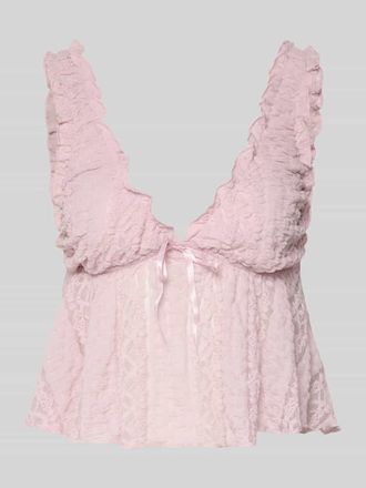 Gina Tricot Top aus Spitze mit Schleifen-Detail