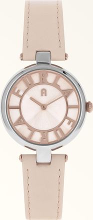 Furla New Club Armbanduhr Mit Rundem Geh&auml;use Candy Rose Rosa Kalbsleder + Metall Damen