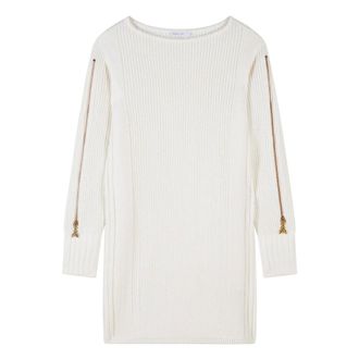 Patrizia Pepe Robe courte zipp&eacute;e - Femme - Robes - Blanc - Taille: 38 FR