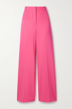 Stella McCartney Pantalon Large En Serge De Laine Mélangée - Net Sustain - Rose