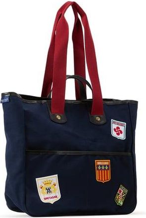 Bleu de Chauffe Sac cabas avec patchs en coton